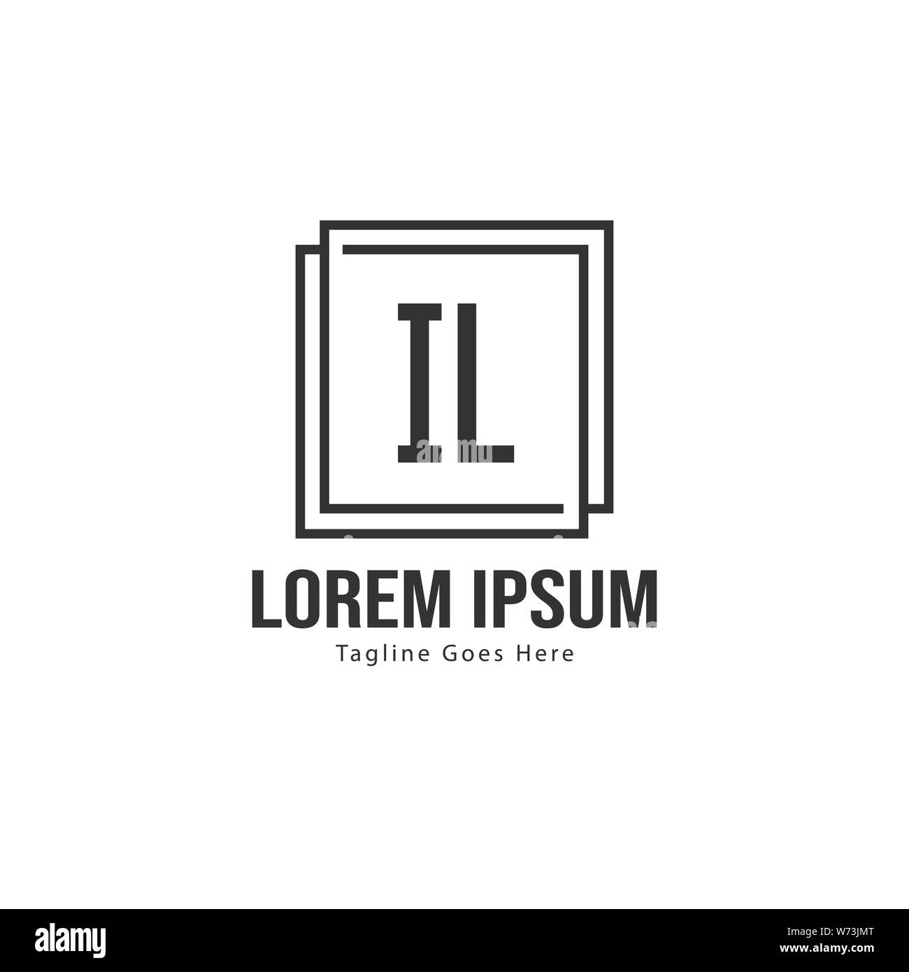 Initial IL logo template with modern frame. Minimalist IL letter logo ...