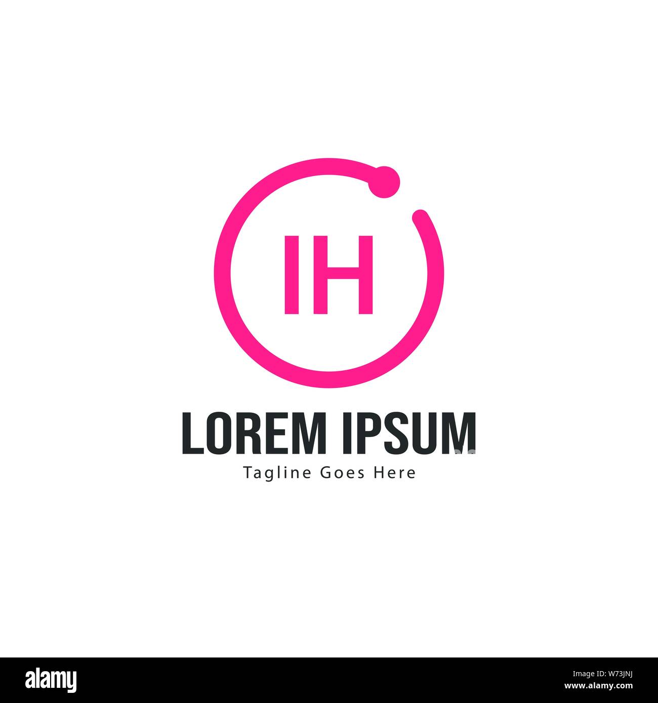 Initial IH logo template with modern frame. Minimalist IH letter logo ...