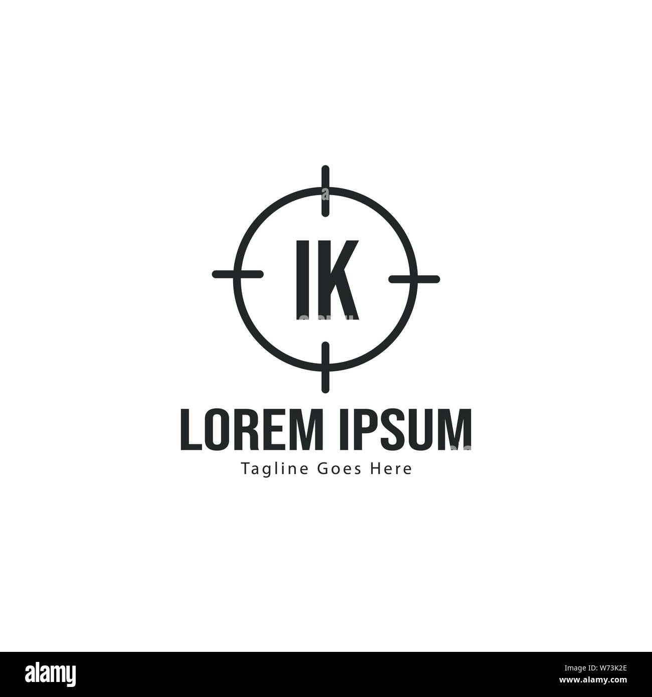 Initial IK logo template with modern frame. Minimalist IK letter logo ...