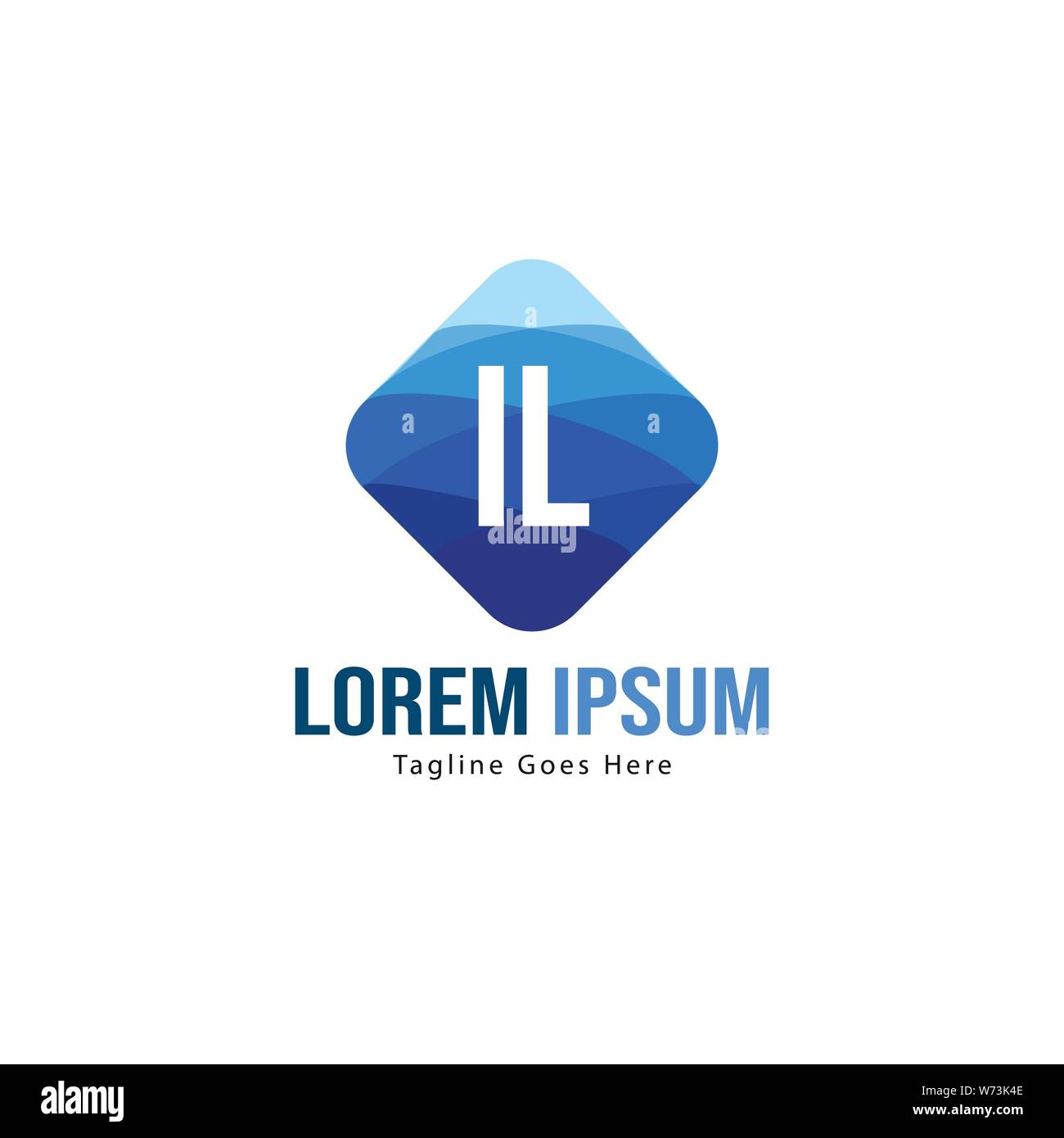 Initial IL logo template with modern frame. Minimalist IL letter logo ...