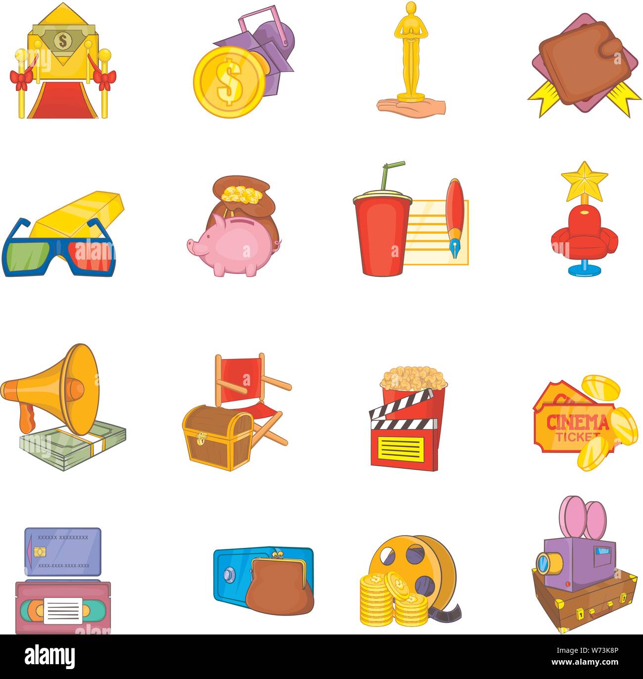 Movie money icons set, cartoon style Stock Vector Image & Art - Alamy