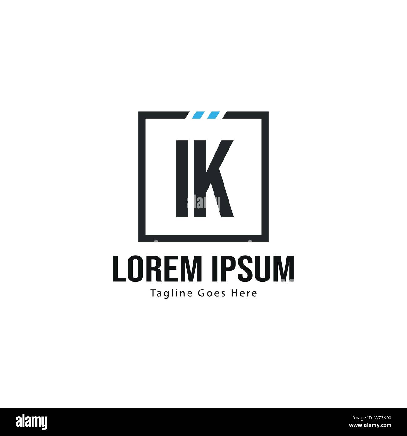 Initial IK logo template with modern frame. Minimalist IK letter logo ...