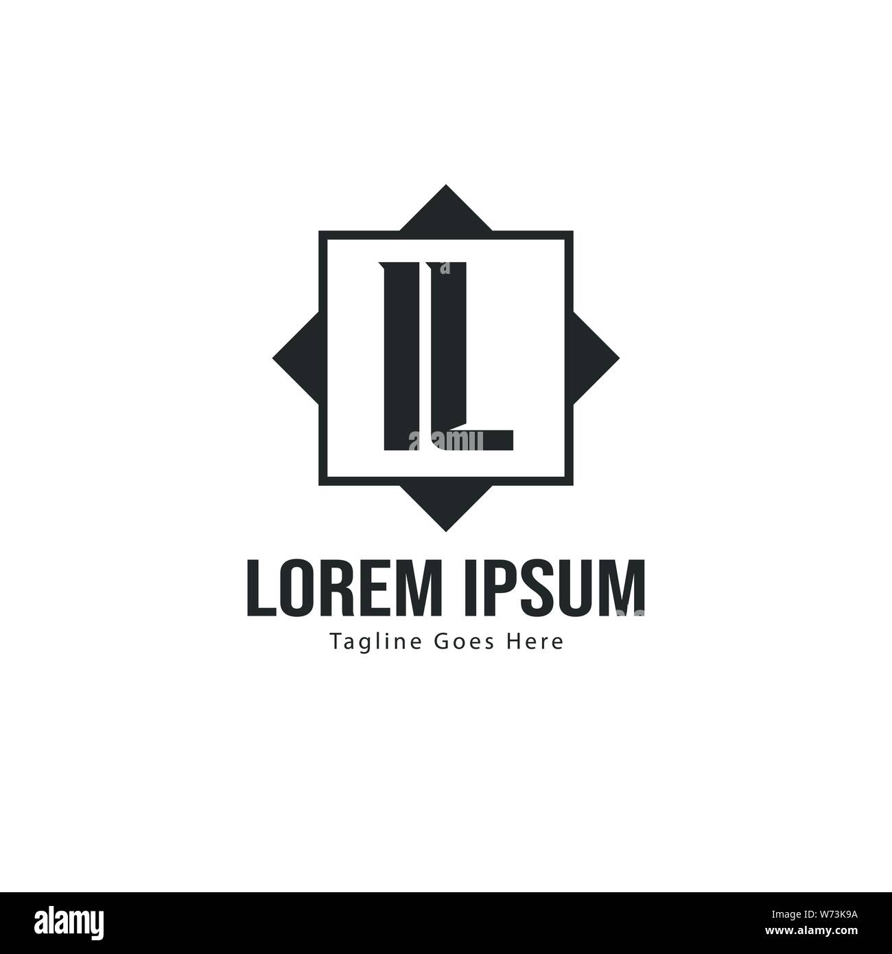 Initial IL logo template with modern frame. Minimalist IL letter logo ...
