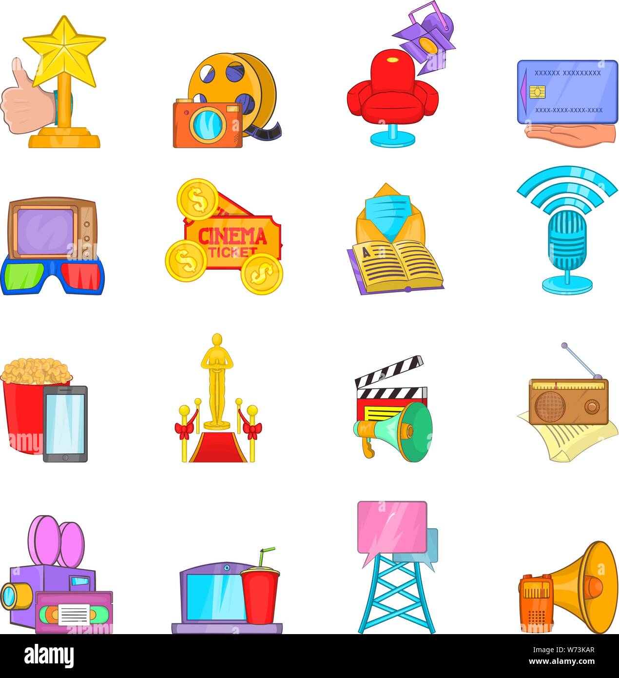 Home Entertainment Icons Set Cartoon Style Stock Vector Image And Art