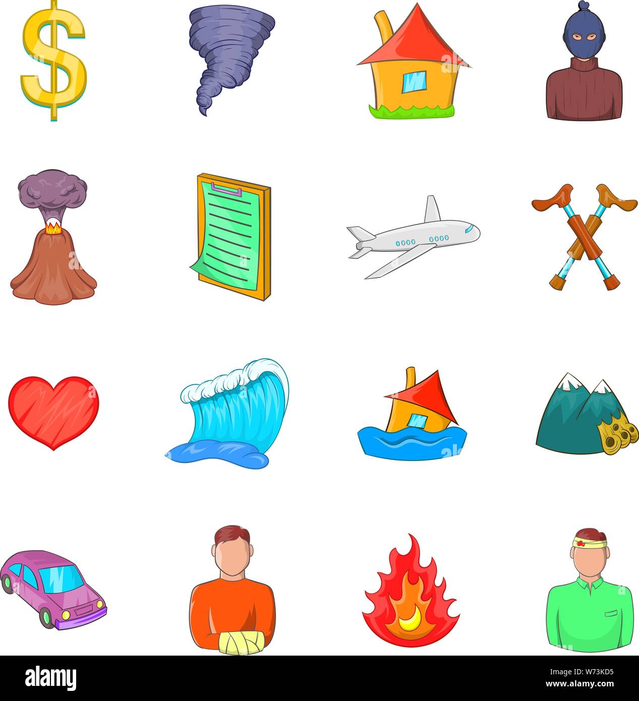Life trouble icons set, cartoon style Stock Vector Image & Art - Alamy