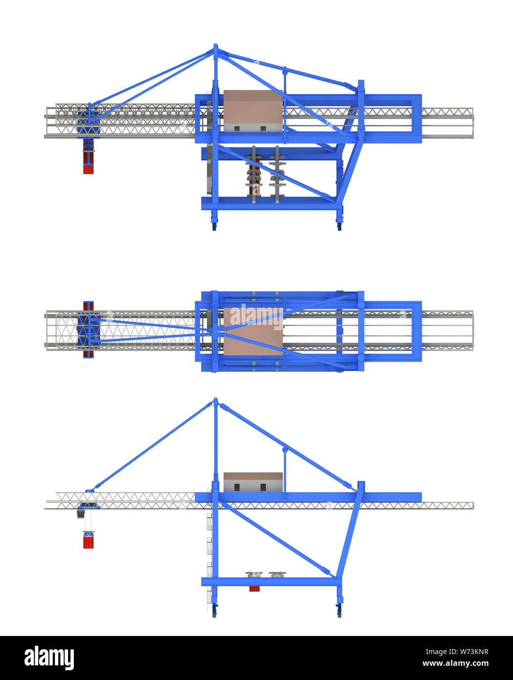 cargo crane isolated on white. 3d rendering Stock Photo - Alamy