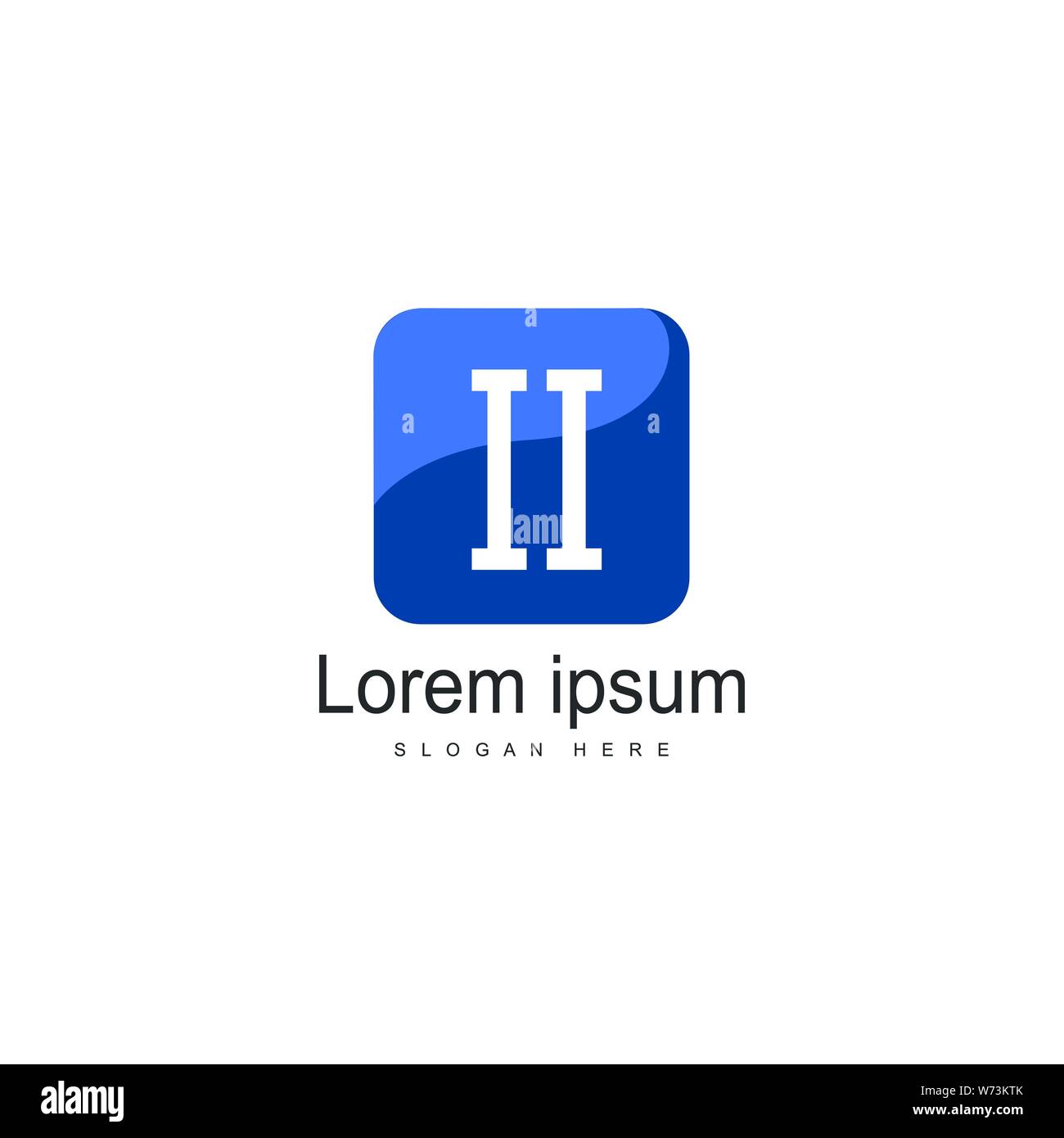 Initial II logo template with modern frame. Minimalist II letter logo ...