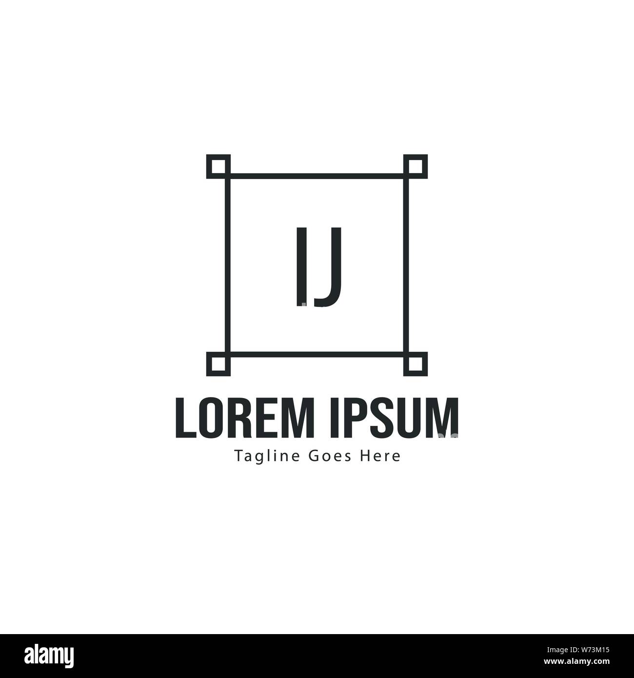 Initial IJ logo template with modern frame. Minimalist IJ letter logo ...