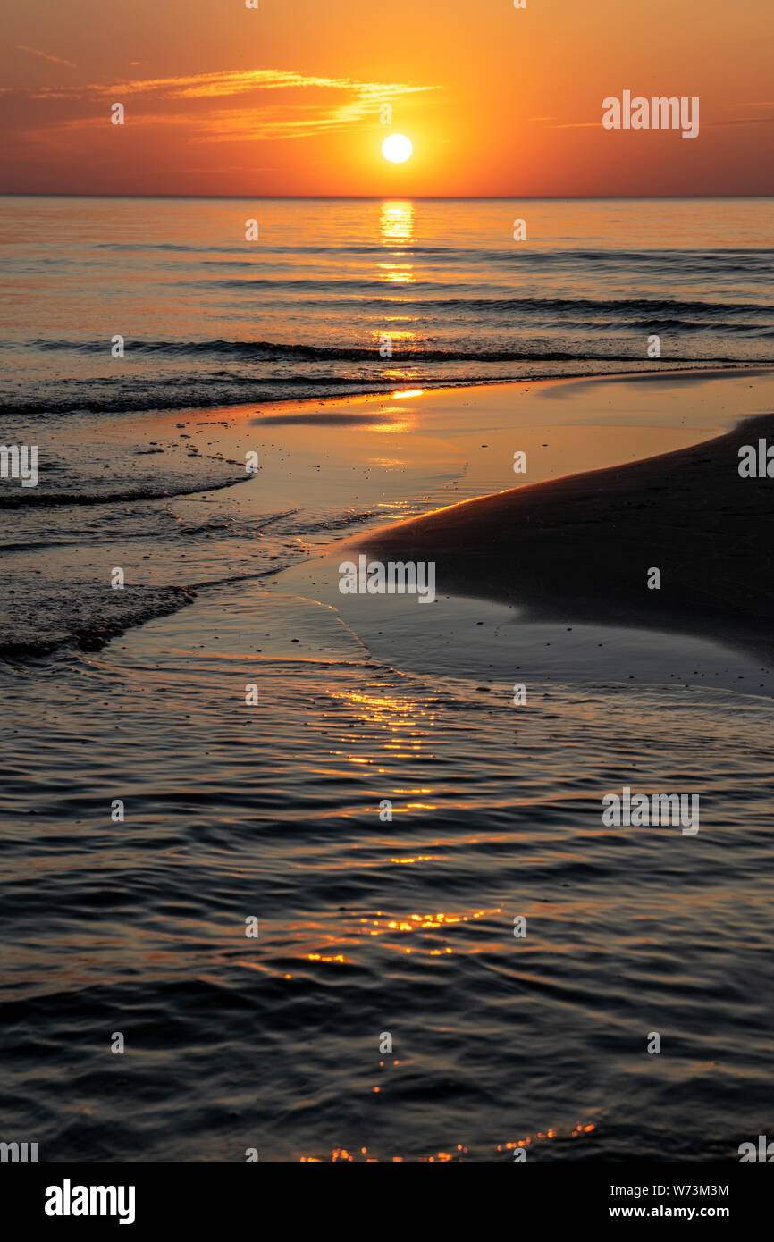 Sunset on the sea beach, beautiful view sunset, evening at the beach by ...