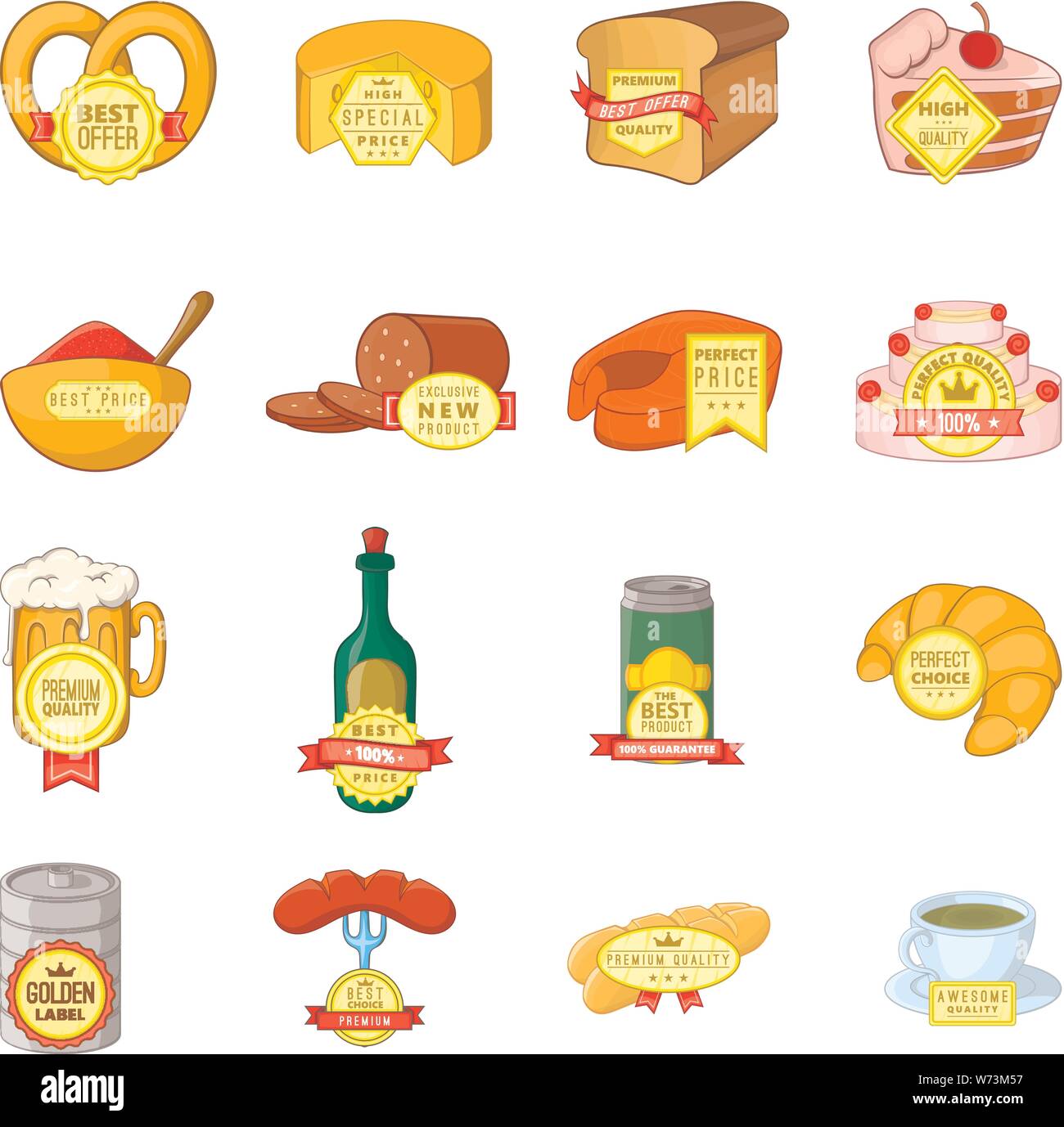 Best product icons set, cartoon style Stock Vector Image & Art - Alamy