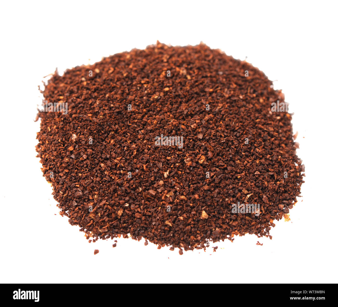 crushed coffee beans on white background Stock Photo - Alamy