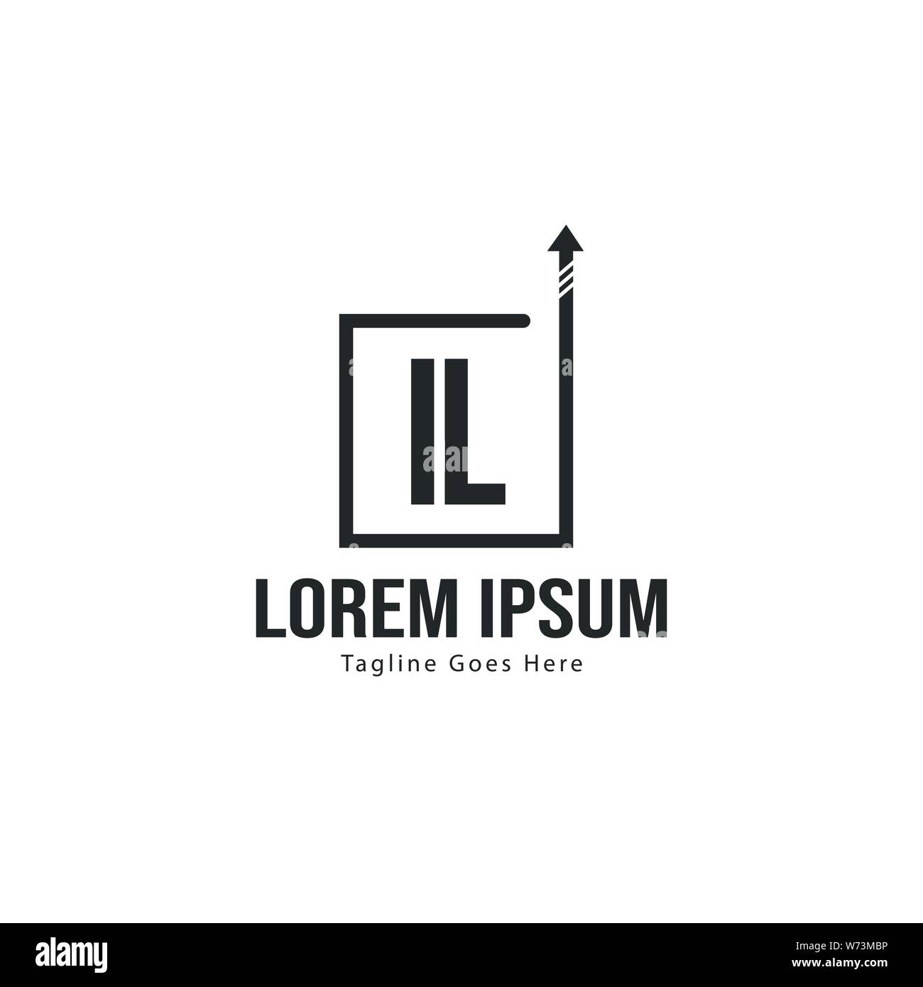 Initial IL logo template with modern frame. Minimalist IL letter logo ...