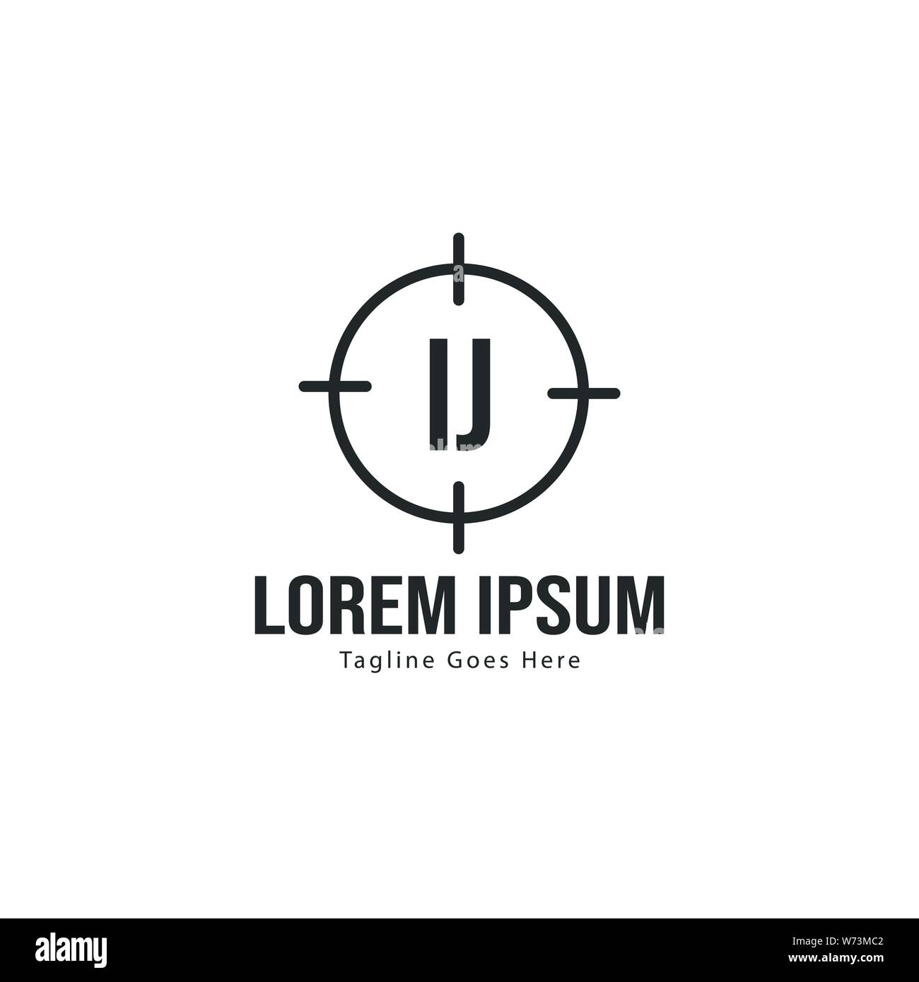 Initial IJ logo template with modern frame. Minimalist IJ letter logo ...