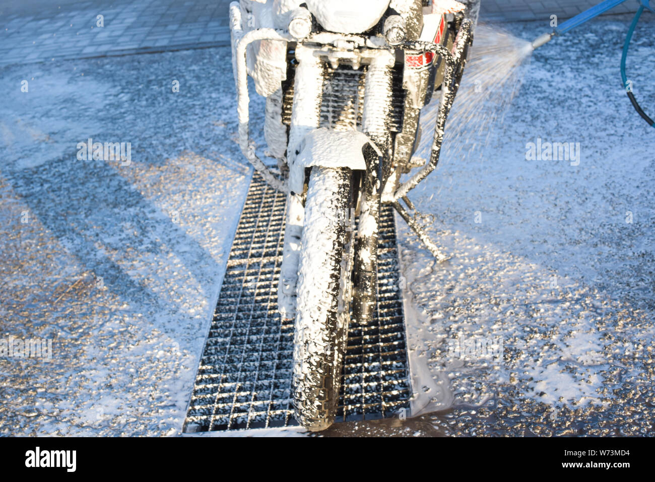 Motorcycle Car Wash Motorcycle Big Bike cleaning with foam injection ...