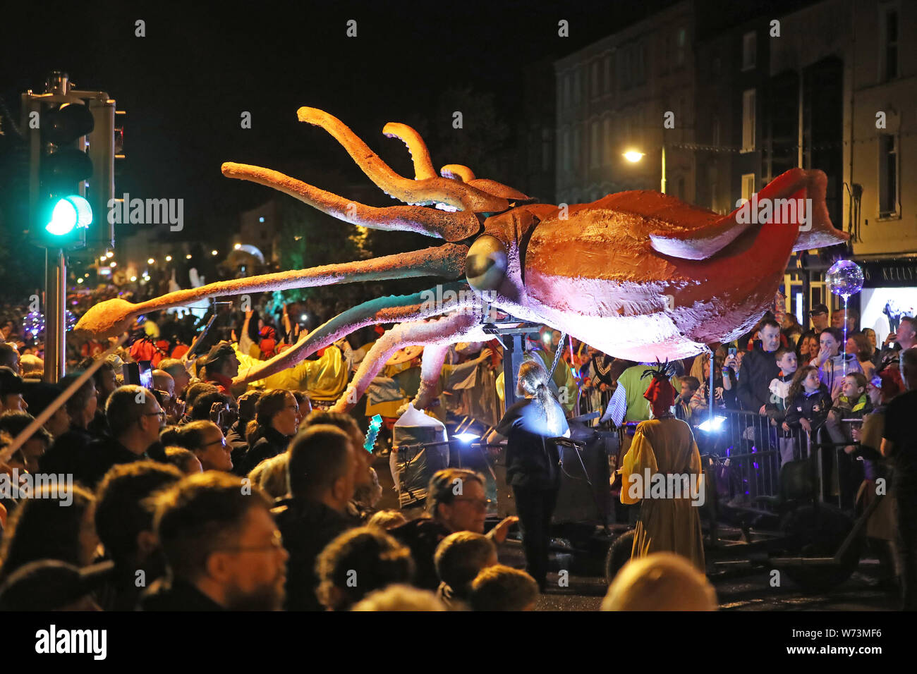 The Spraoi parade make its way through Waterford city in southeast ...