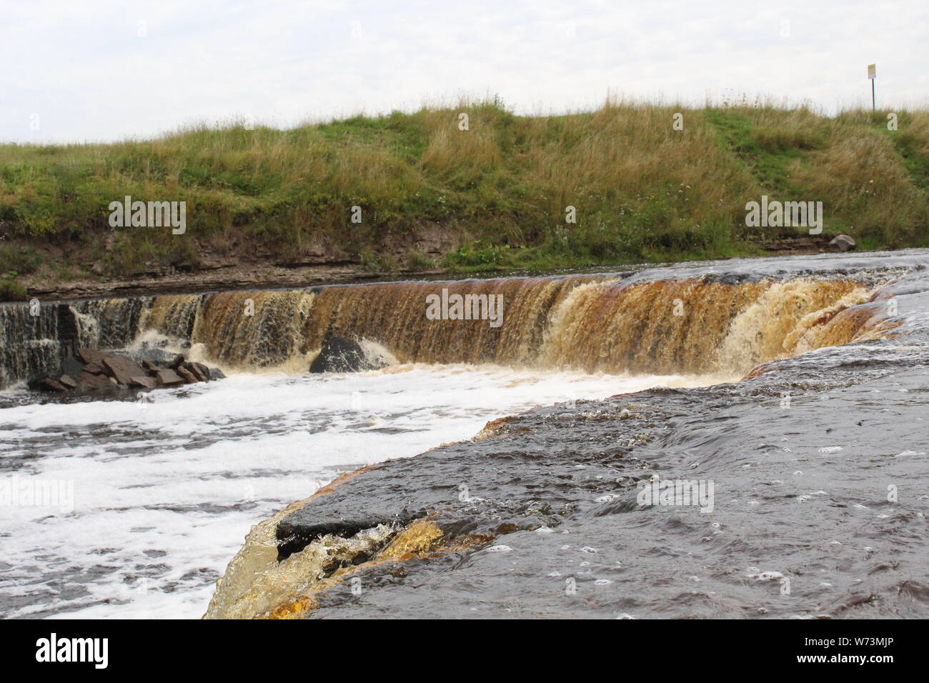 Waterfall with a huge current, mountain waterfall. Beauty Stock Photo ...