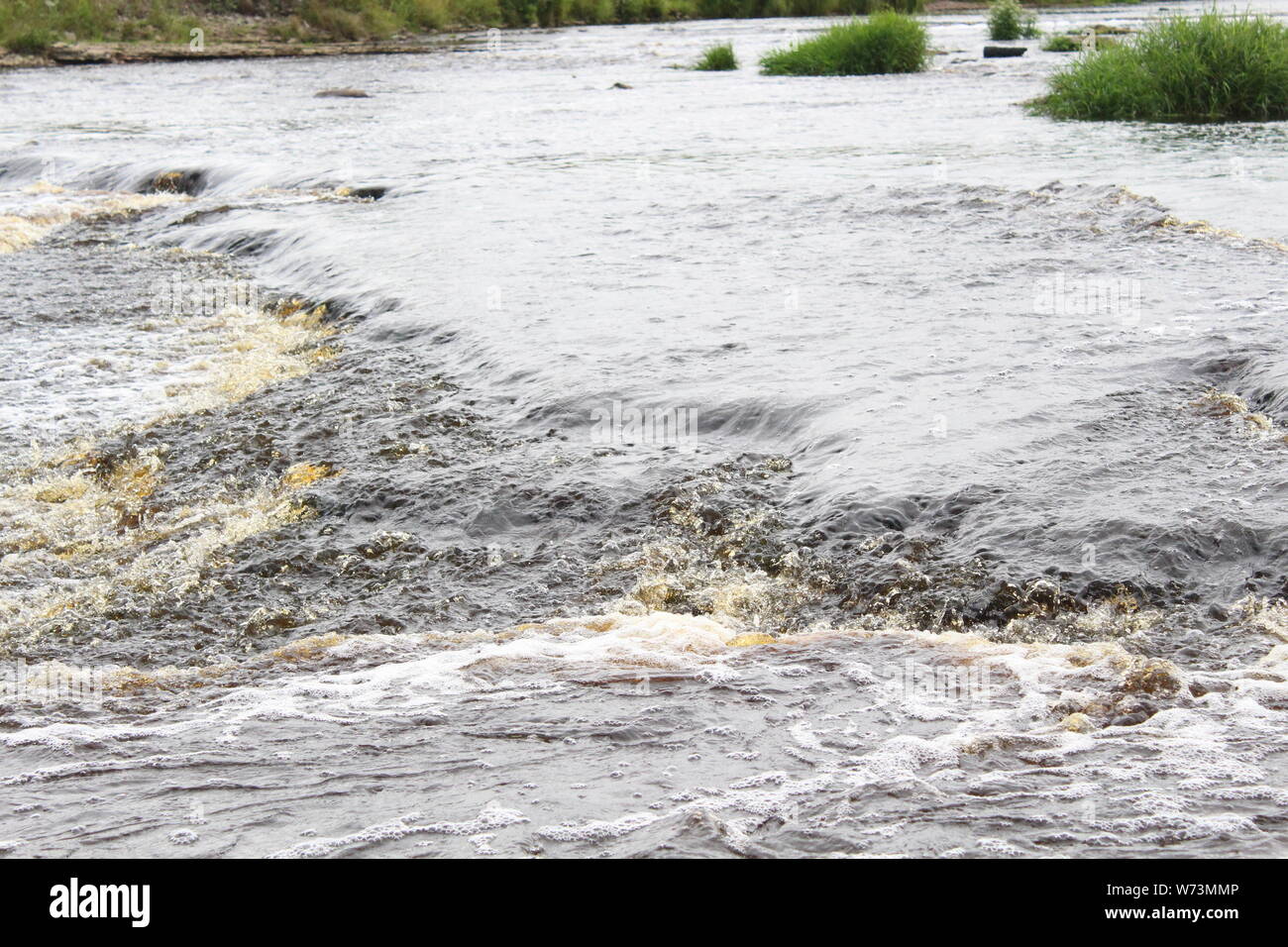 Waterfall with a huge current, mountain waterfall. Beauty Stock Photo ...