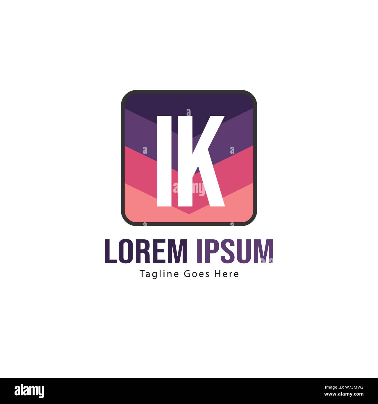 Initial IK logo template with modern frame. Minimalist IK letter logo ...