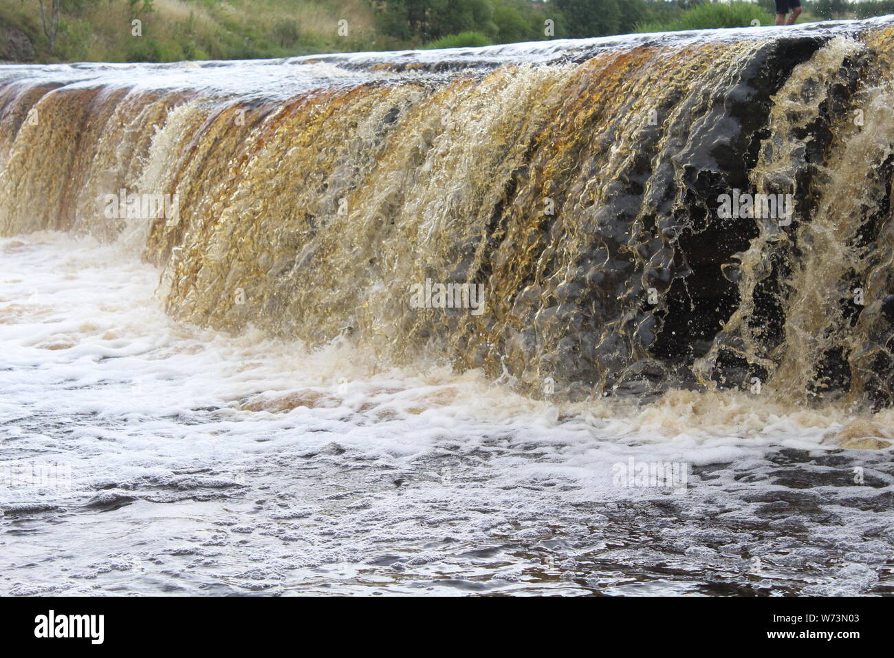 Waterfall with a huge current, mountain waterfall. Beauty Stock Photo ...