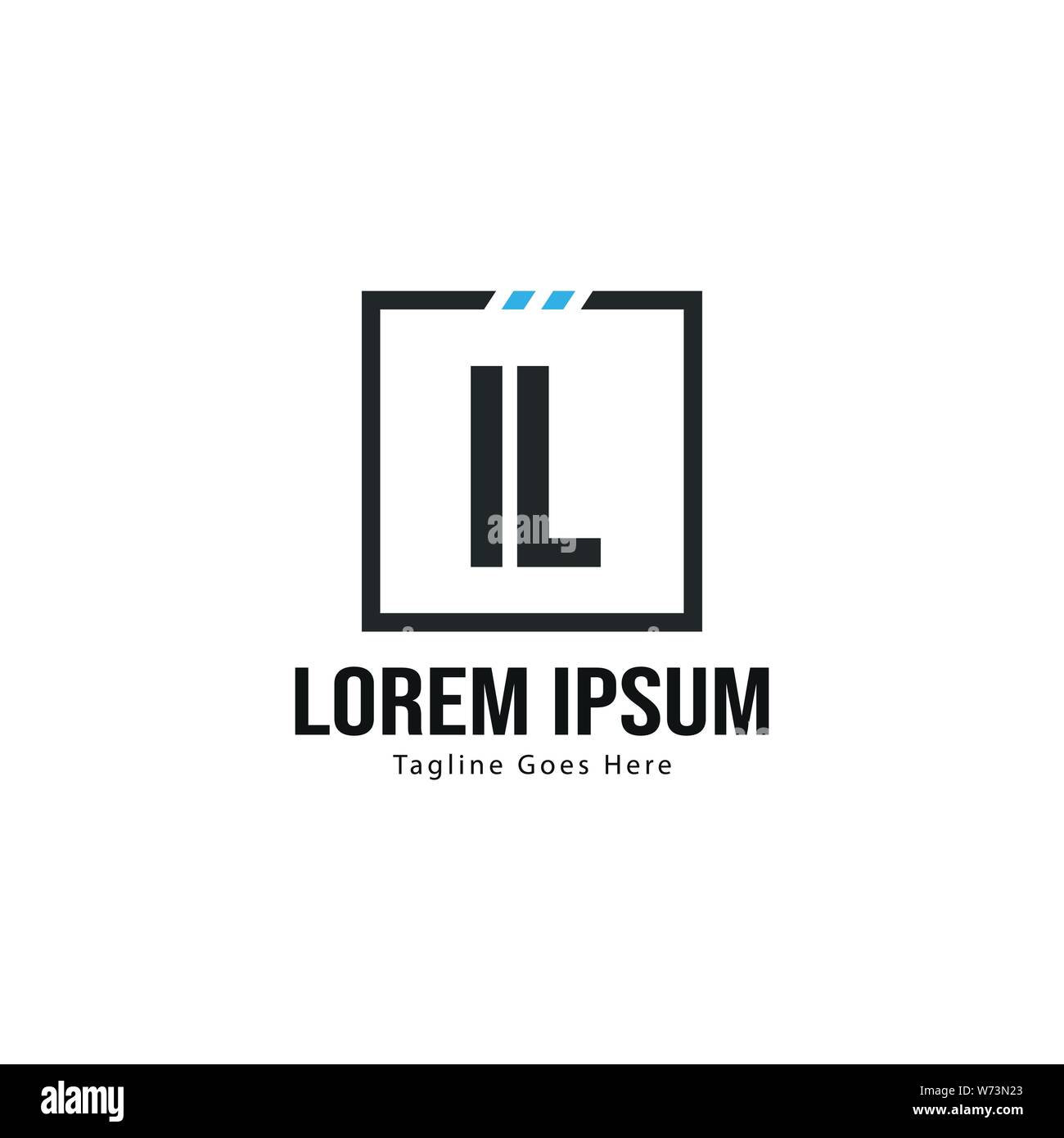 Initial IL logo template with modern frame. Minimalist IL letter logo ...