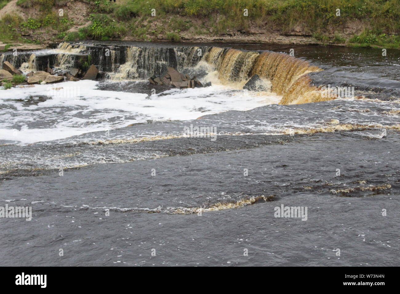 Waterfall with a huge current, mountain waterfall. Beauty Stock Photo ...