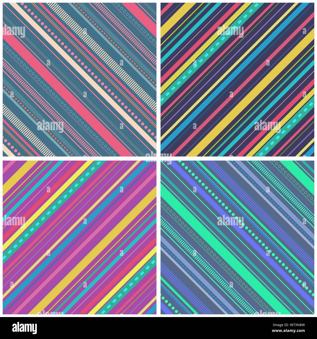 Abstract colorful diagonal striped background. Vector seamless pattern ...