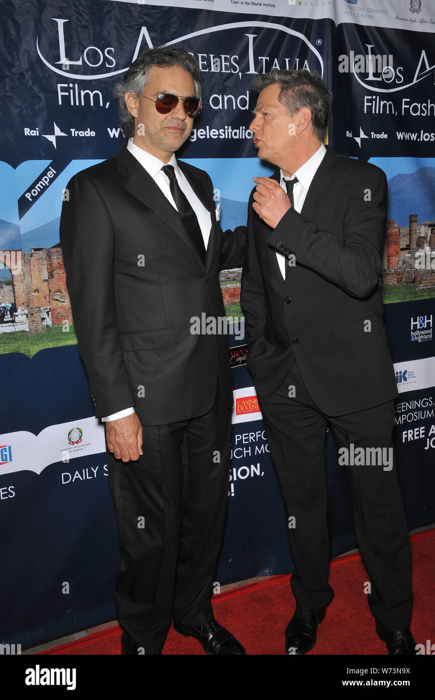 LOS ANGELES, CA. March 01, 2010: Andrea Bocelli & producer David Foster ...