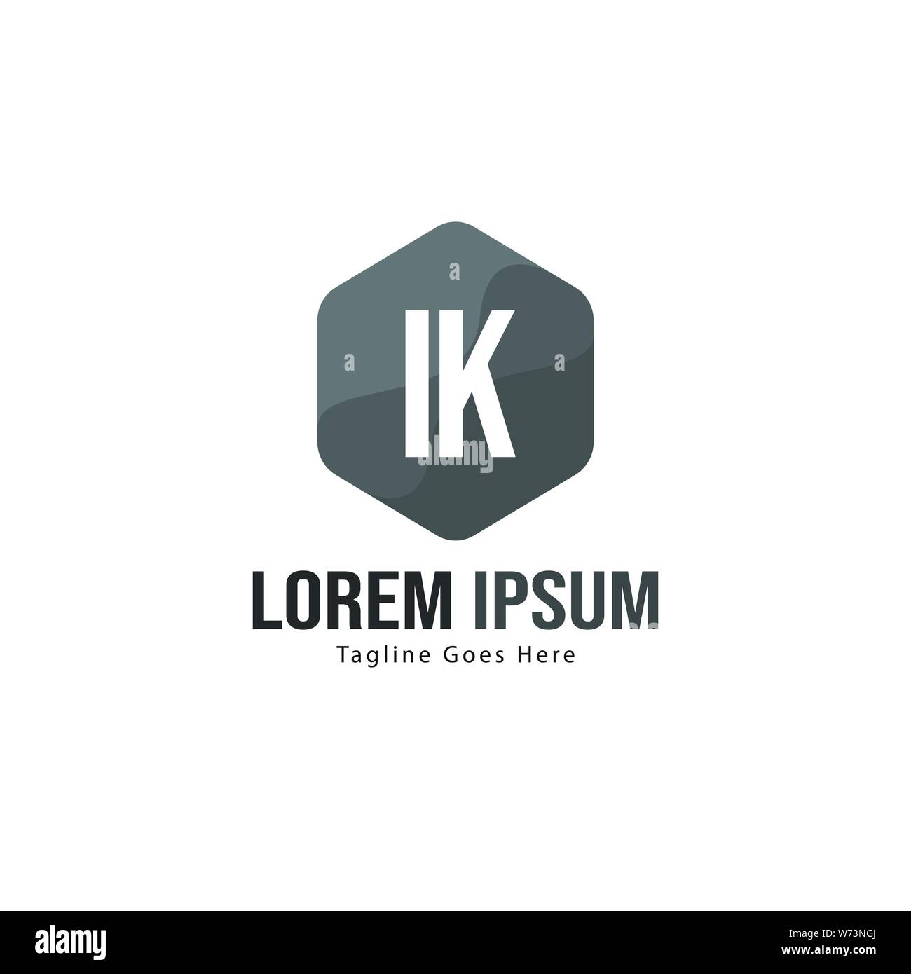 Initial IK logo template with modern frame. Minimalist IK letter logo ...