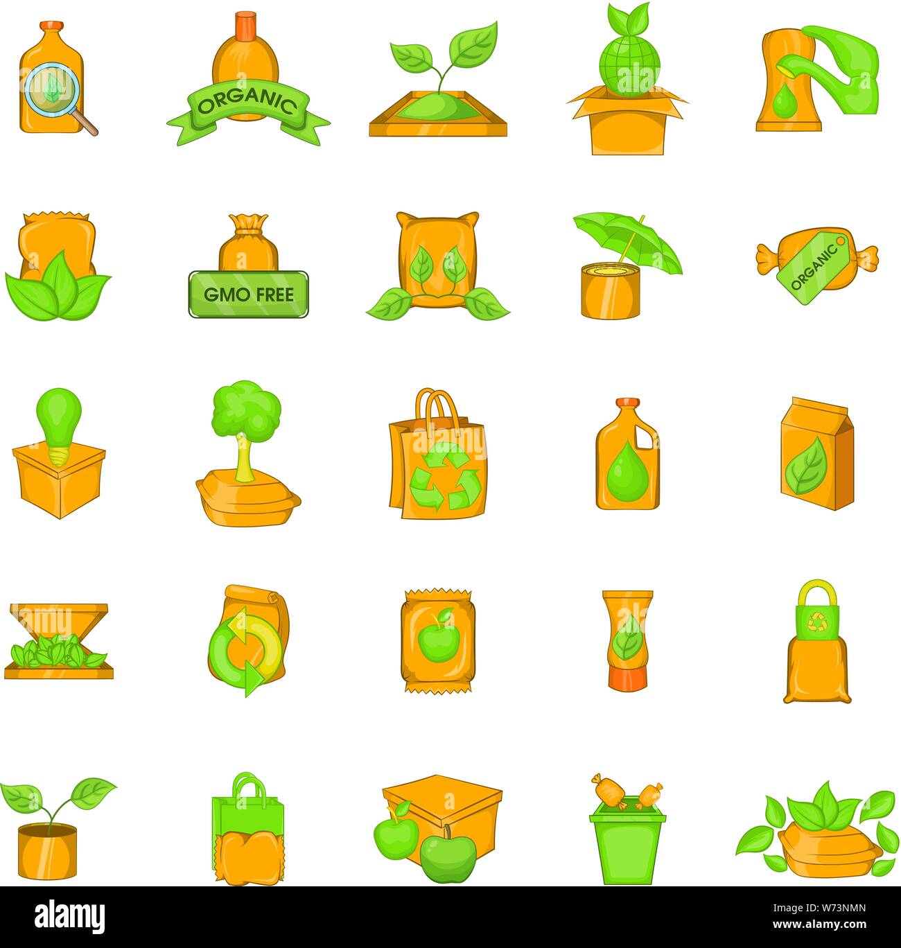 Green package icons set, cartoon style Stock Vector Image & Art - Alamy