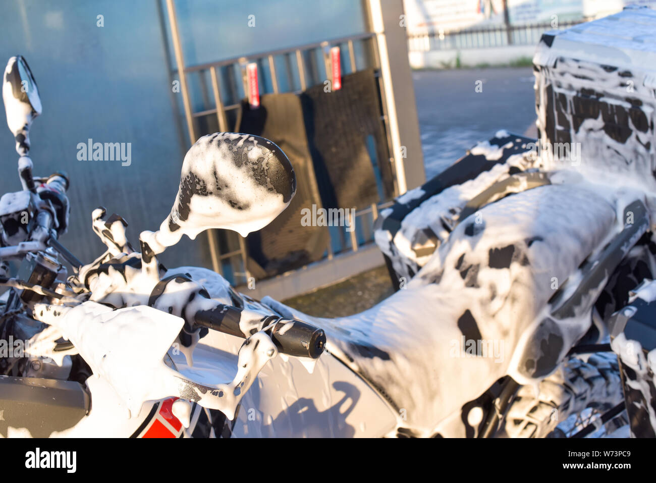 Motorcycle Car Wash Motorcycle Big Bike cleaning with foam injection ...