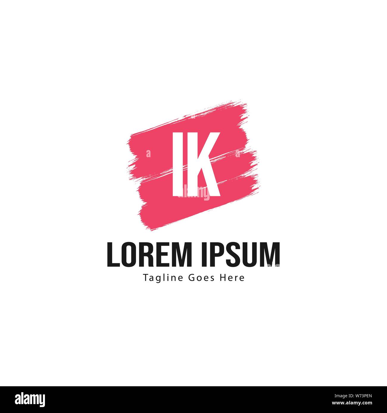 Initial IK logo template with modern frame. Minimalist IK letter logo ...