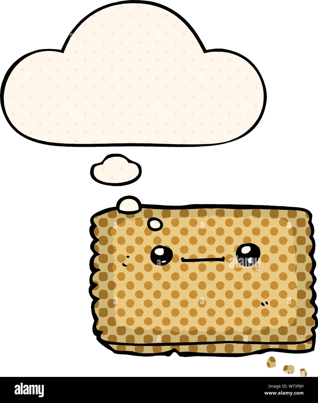 cartoon biscuit with thought bubble in comic book style Stock Vector ...
