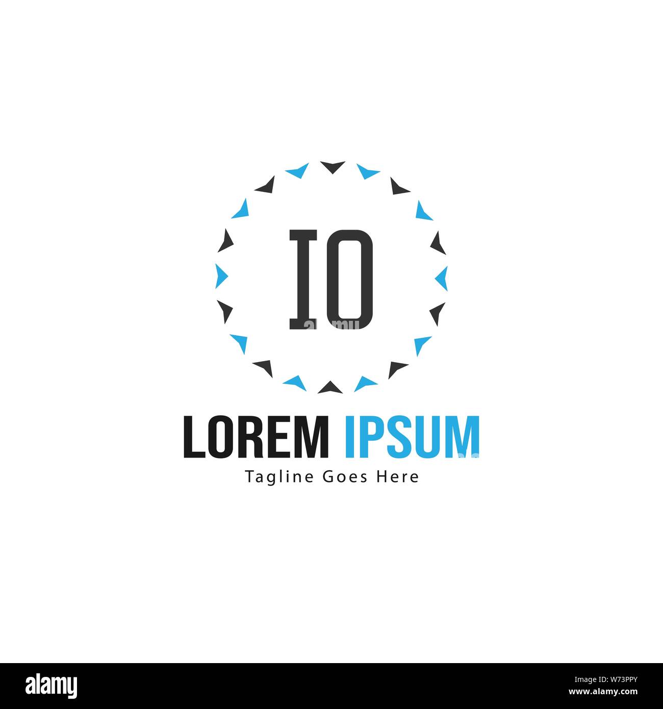Initial IO logo template with modern frame. Minimalist IO letter logo ...