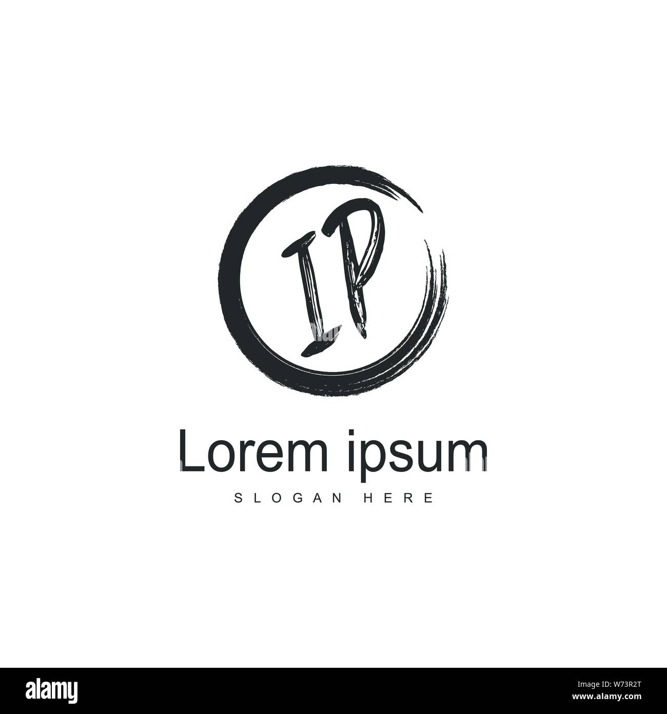 Initial IP logo template with modern frame. Minimalist IP letter logo ...