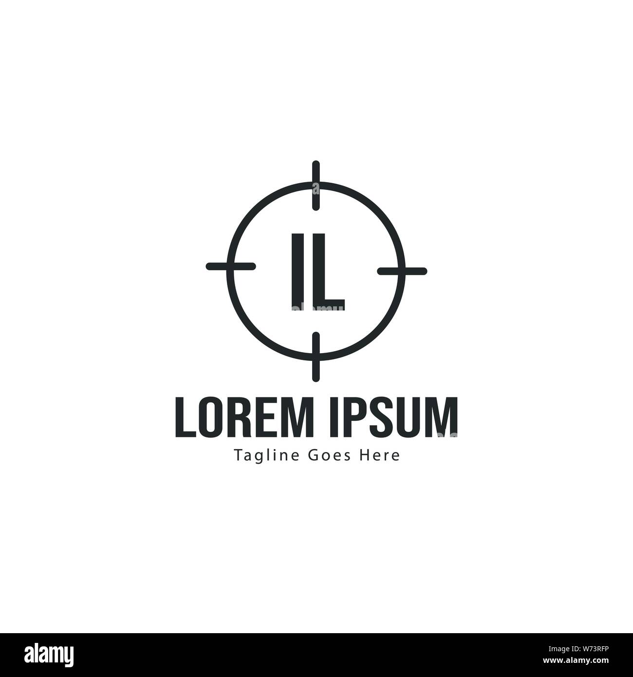 Initial IL logo template with modern frame. Minimalist IL letter logo ...