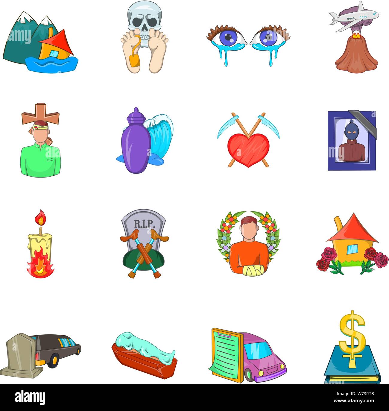 RIP icons set, cartoon style Stock Vector Image & Art - Alamy