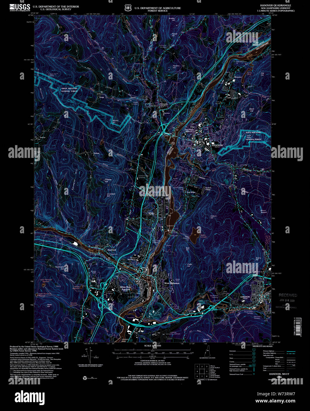 Hanover new hampshire map hi-res stock photography and images - Alamy