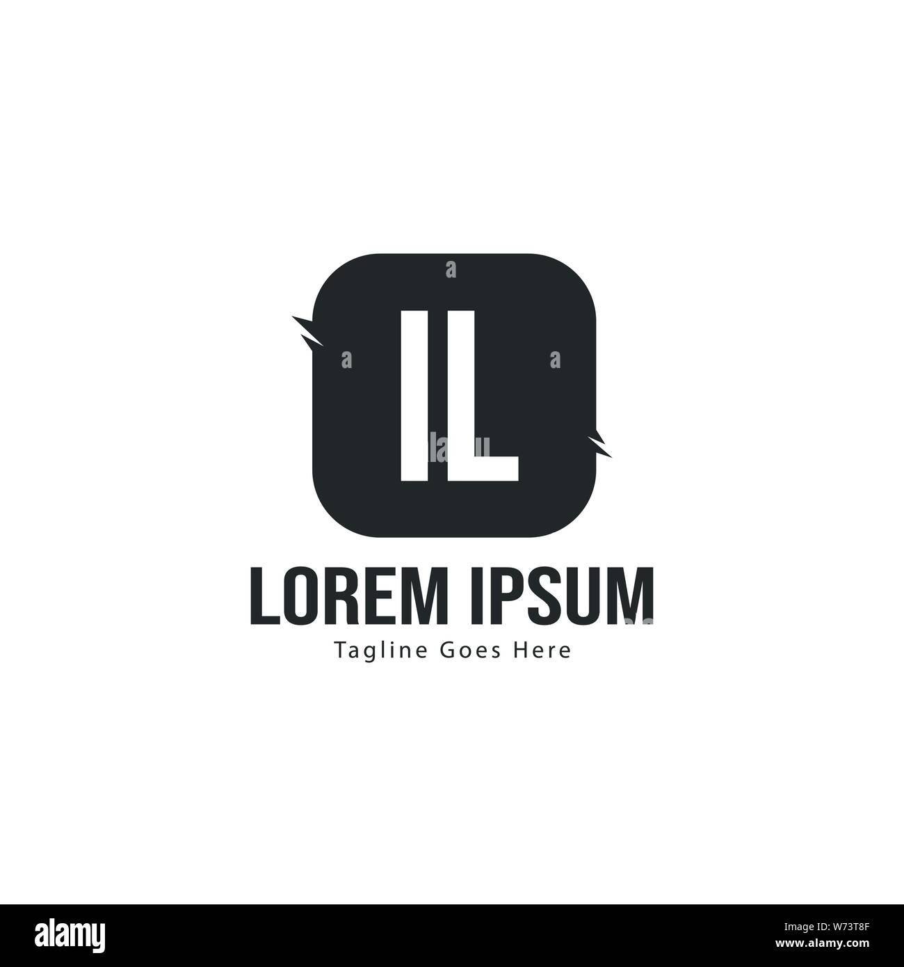 Initial IL logo template with modern frame. Minimalist IL letter logo ...