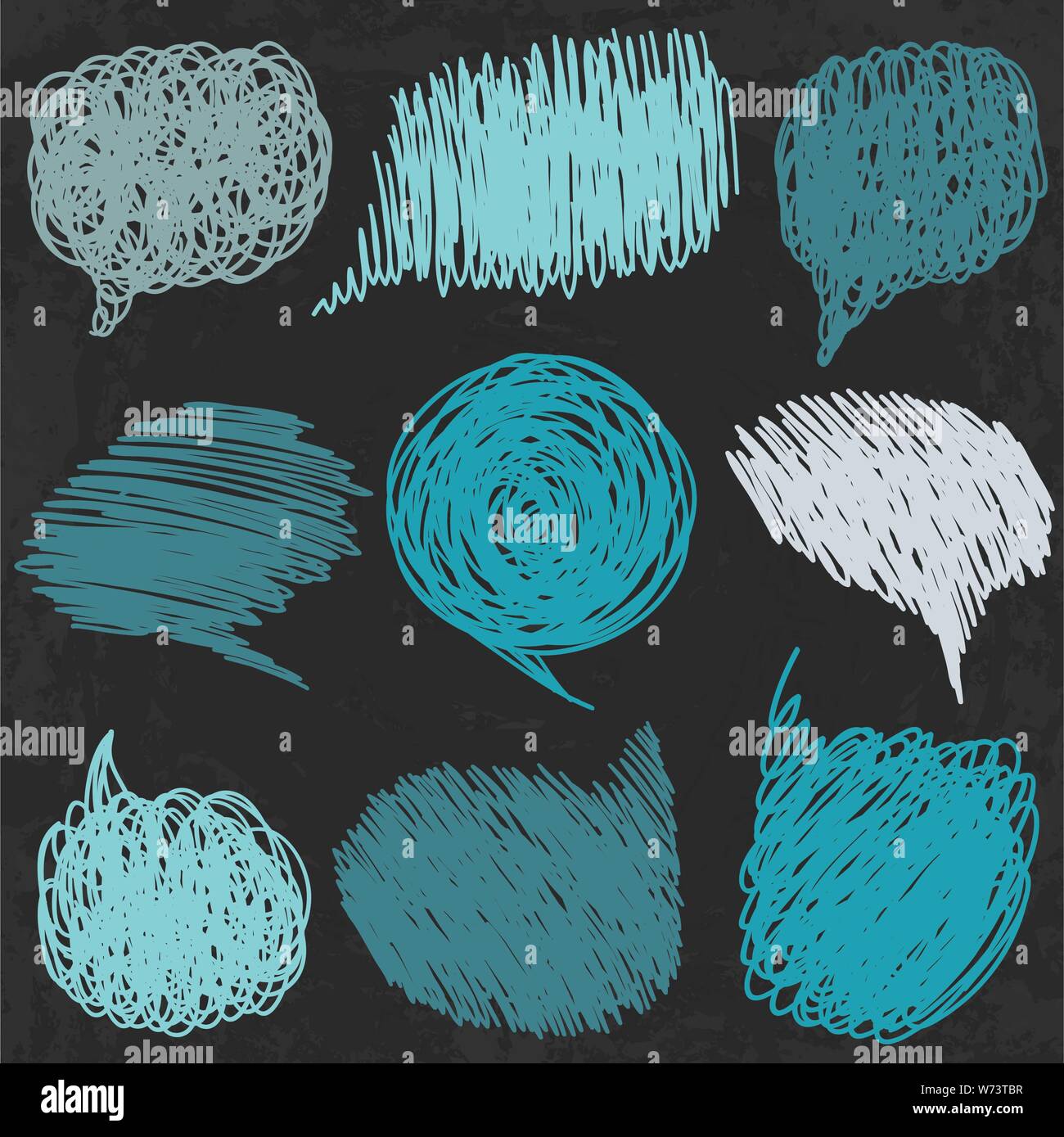 Set of hand-drawn speech bubbles. Vector illustration Stock Vector ...