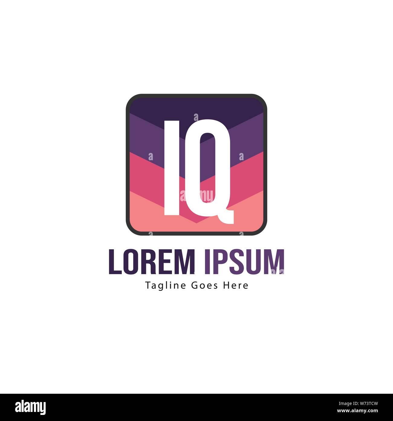 Initial IQ logo template with modern frame. Minimalist IQ letter logo ...