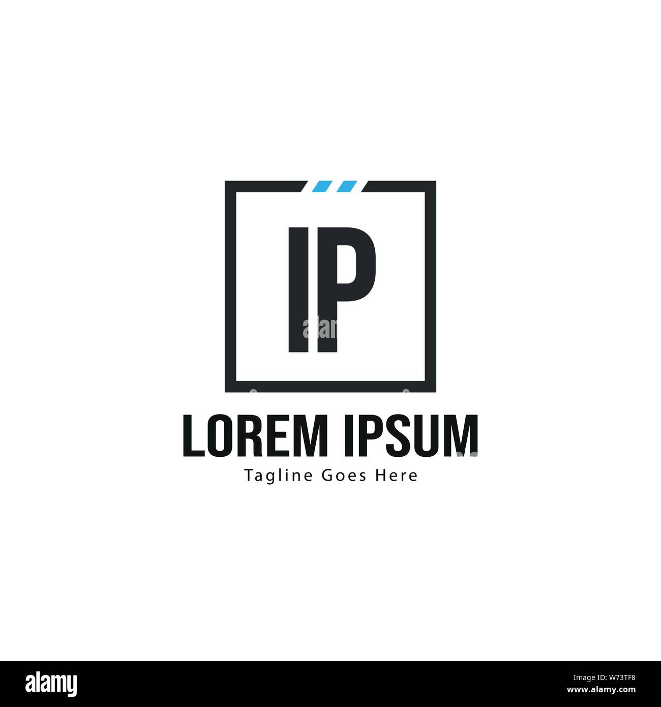 Initial IP logo template with modern frame. Minimalist IP letter logo ...