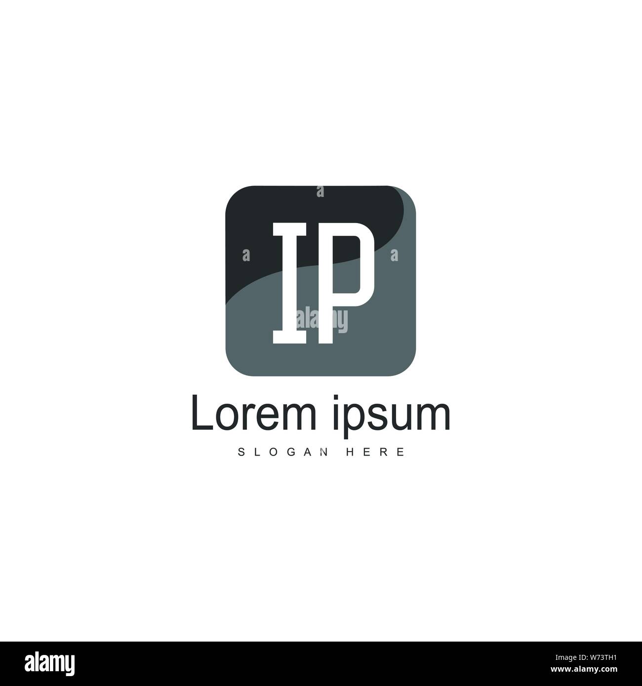 Initial IP logo template with modern frame. Minimalist IP letter logo ...