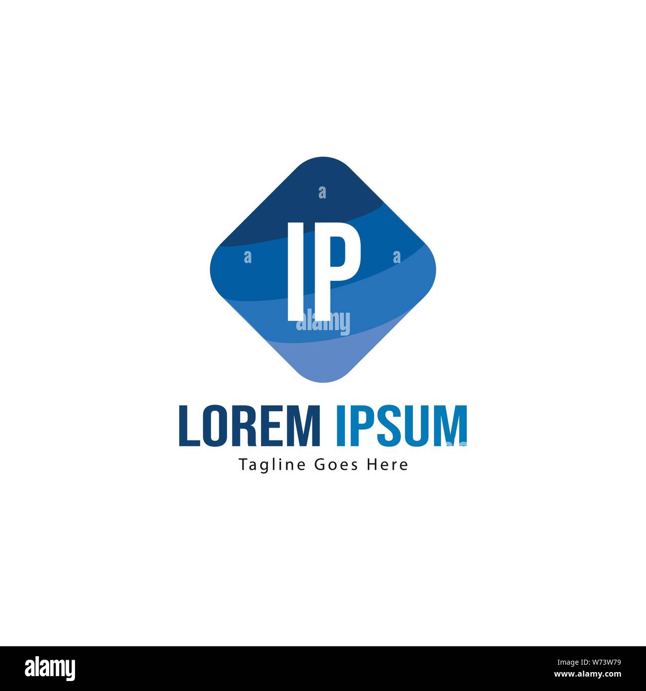 Initial IP logo template with modern frame. Minimalist IP letter logo ...