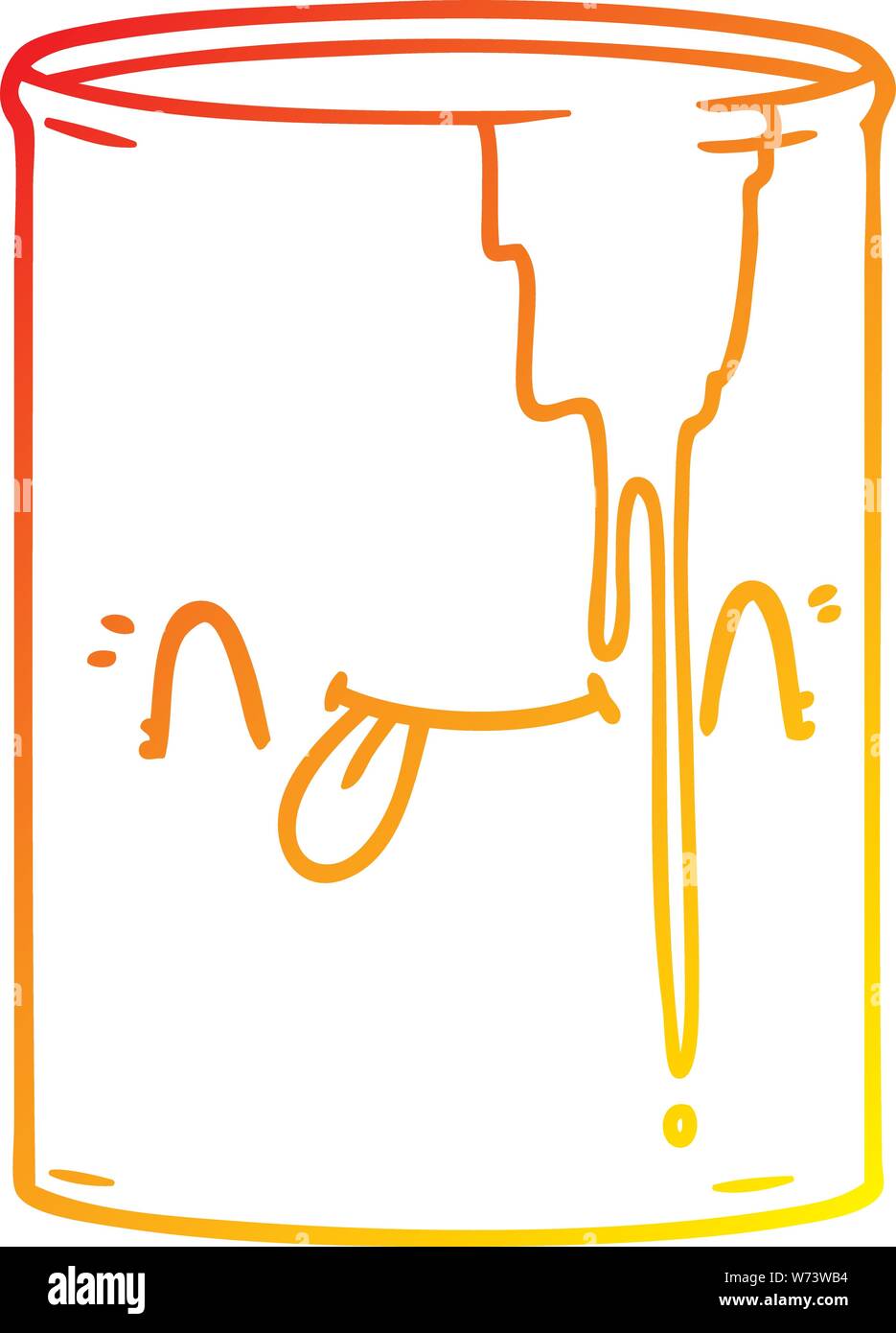 warm gradient line drawing of a cartoon toxic waste Stock Vector Image ...