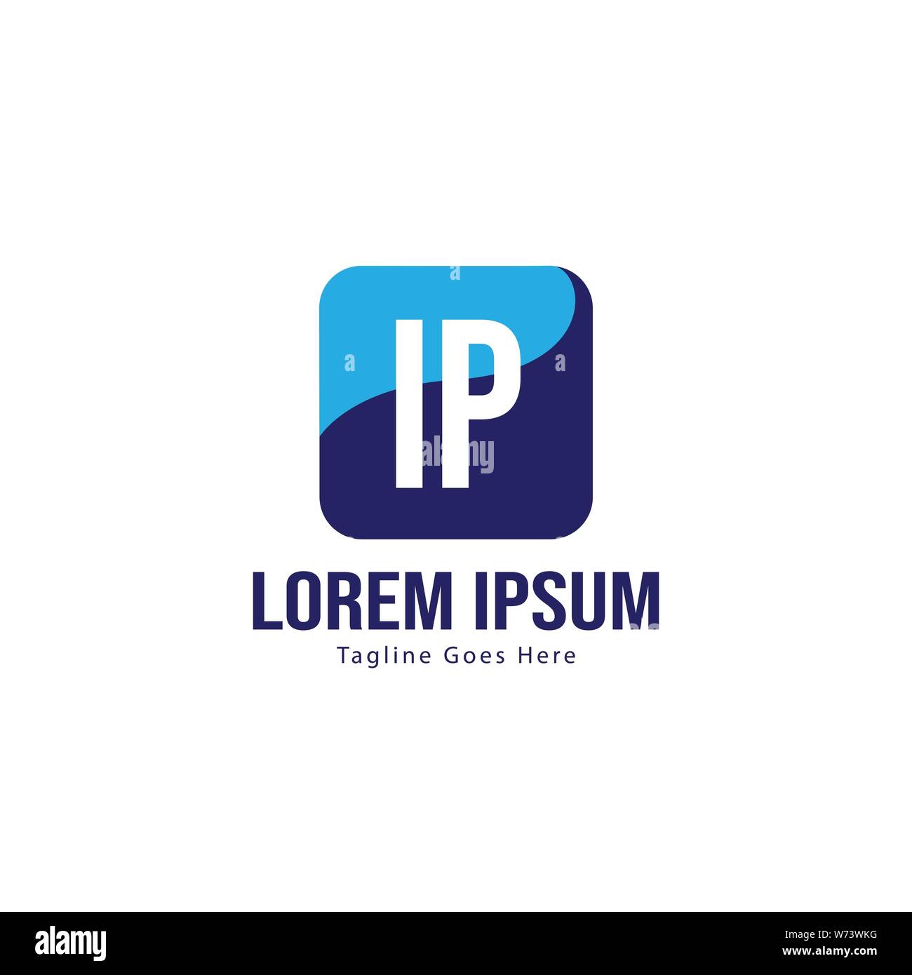 Initial IP logo template with modern frame. Minimalist IP letter logo ...