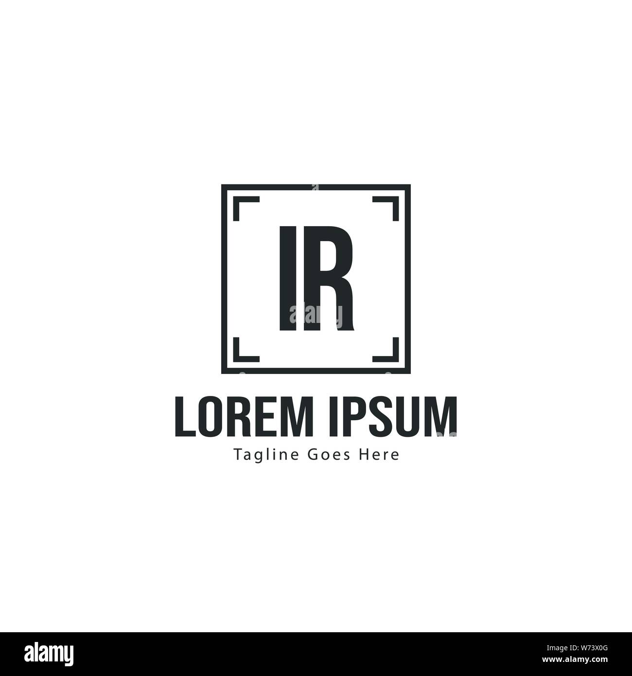 Initial IR logo template with modern frame. Minimalist IR letter logo ...