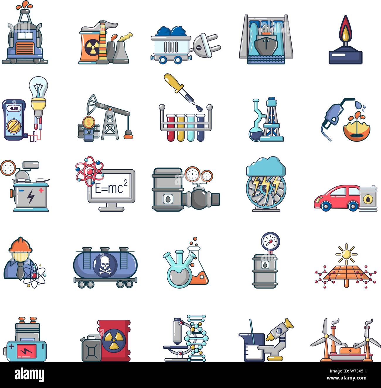 Natural fuel icons set, cartoon style Stock Vector Image & Art - Alamy