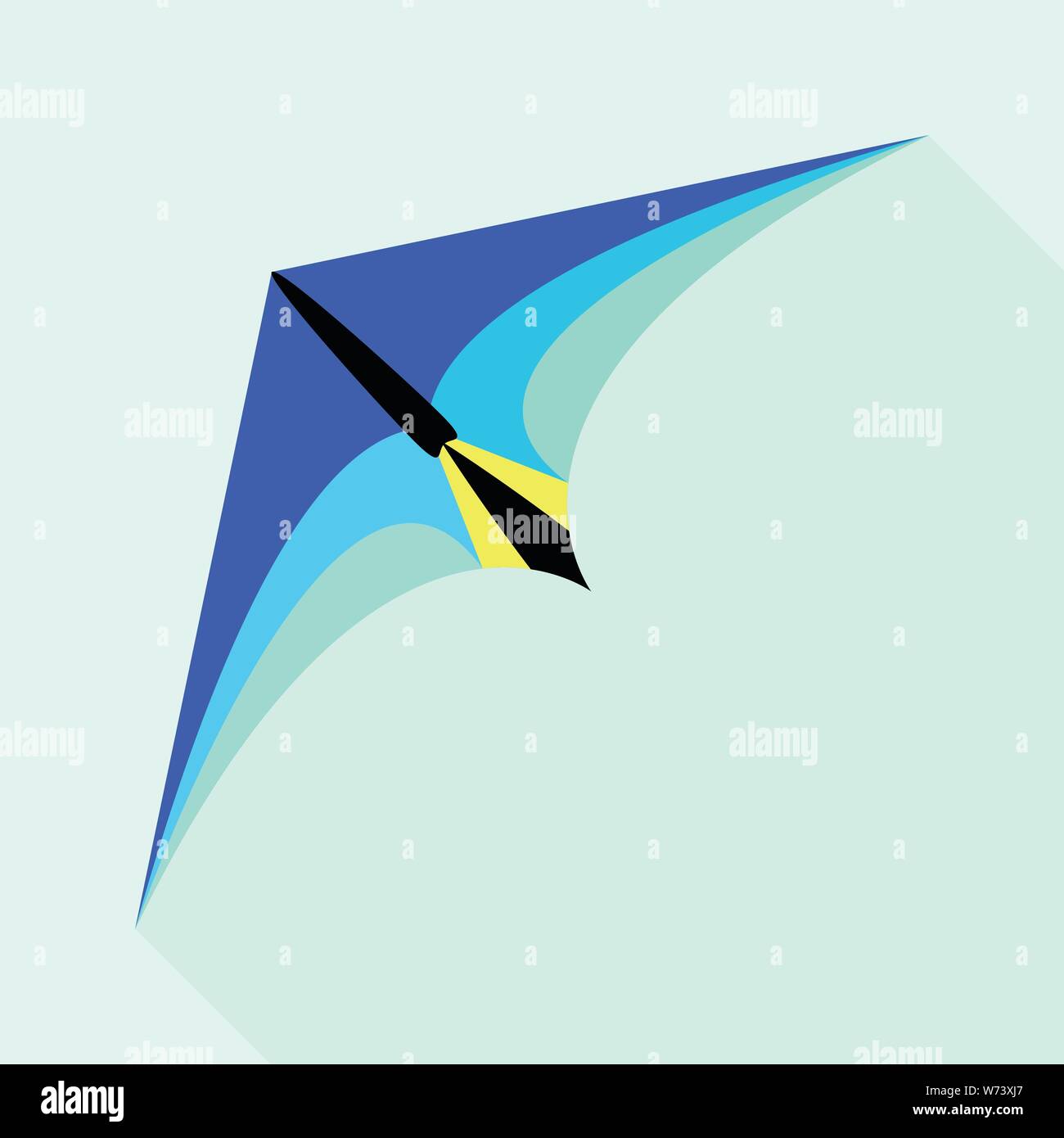 Blue modern kite icon, flat style Stock Vector Image & Art - Alamy