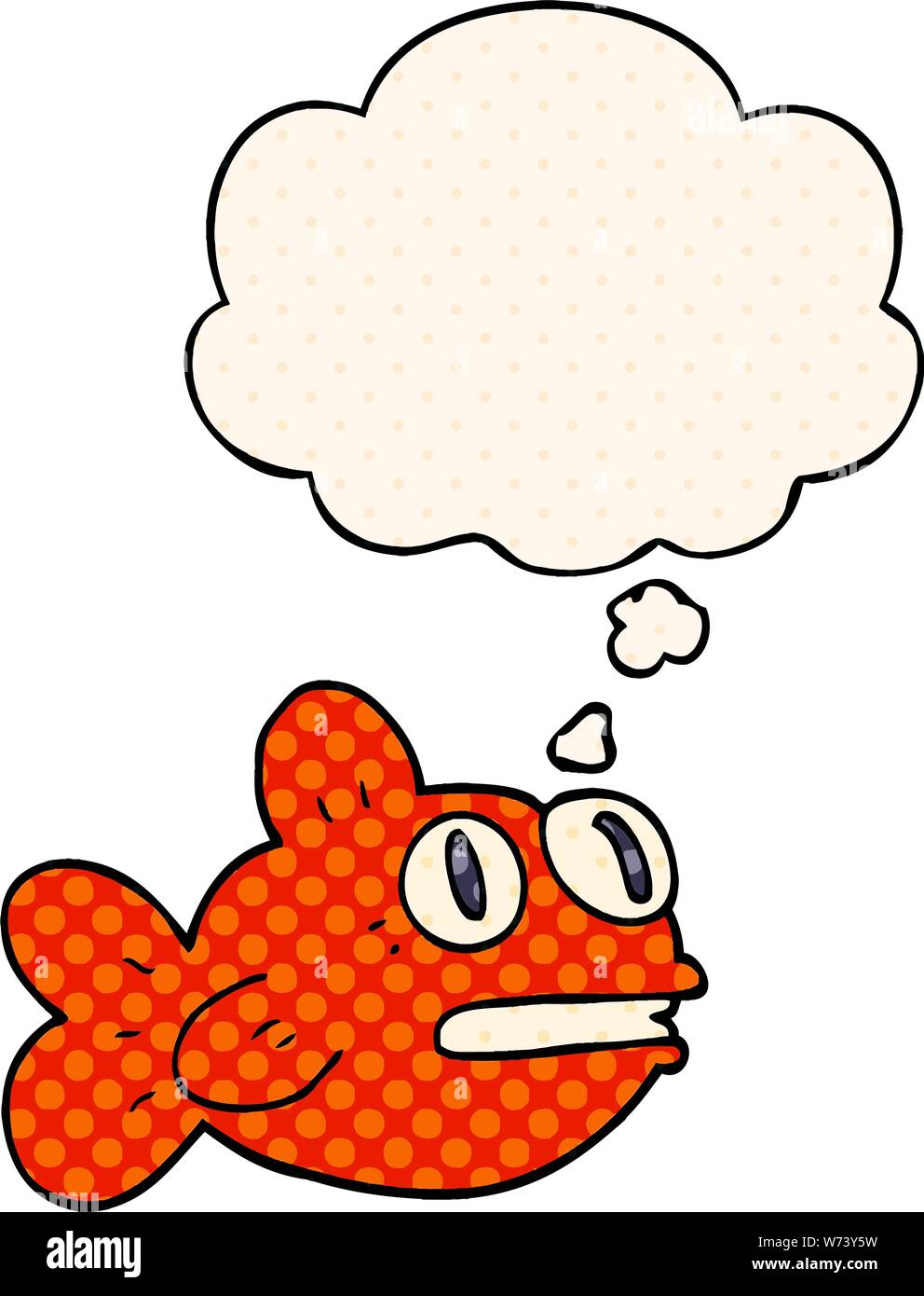 cartoon fish with thought bubble in comic book style Stock Vector Image ...
