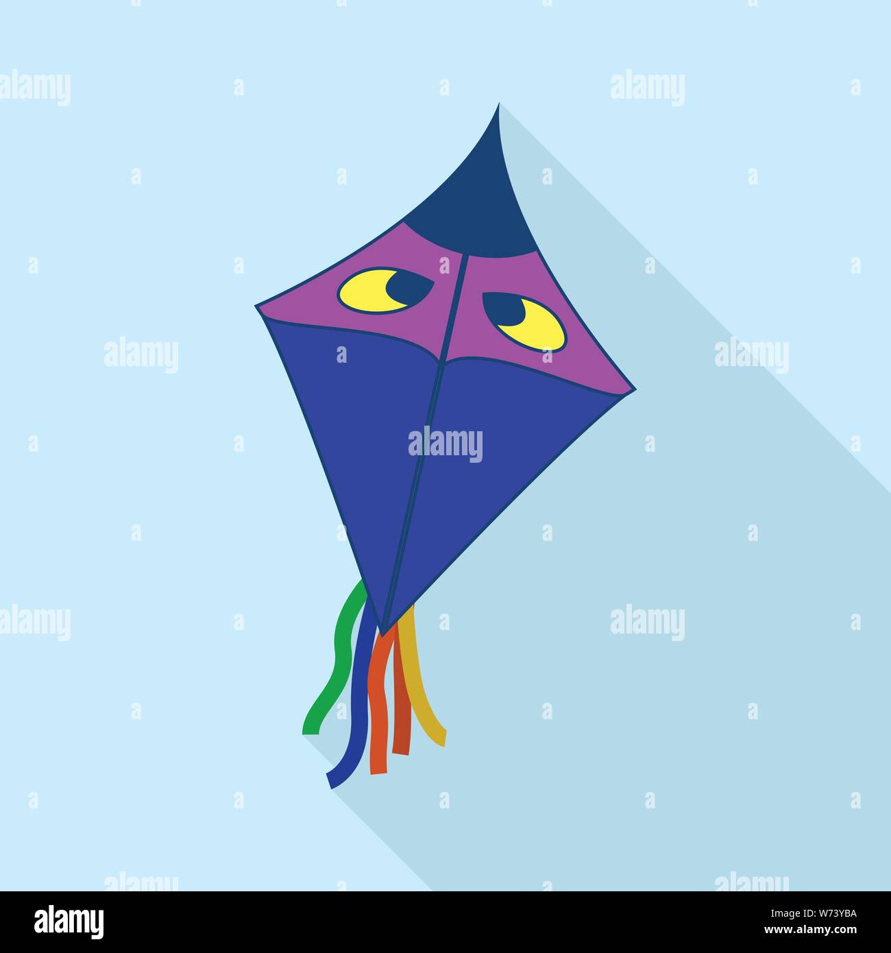 Blue kite with eyes icon, flat style Stock Vector Image & Art - Alamy